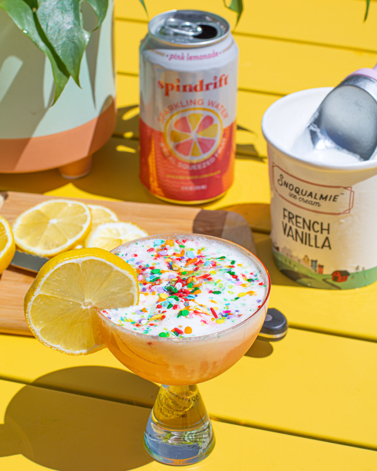 Pink Lemonade Ice Cream Float | Spindrift Recipe